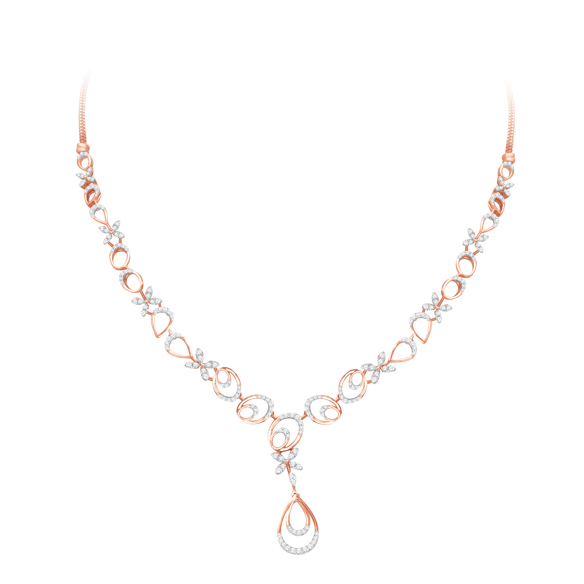 Flora Bunch Diamond Necklace - Shree Balaji Diamond