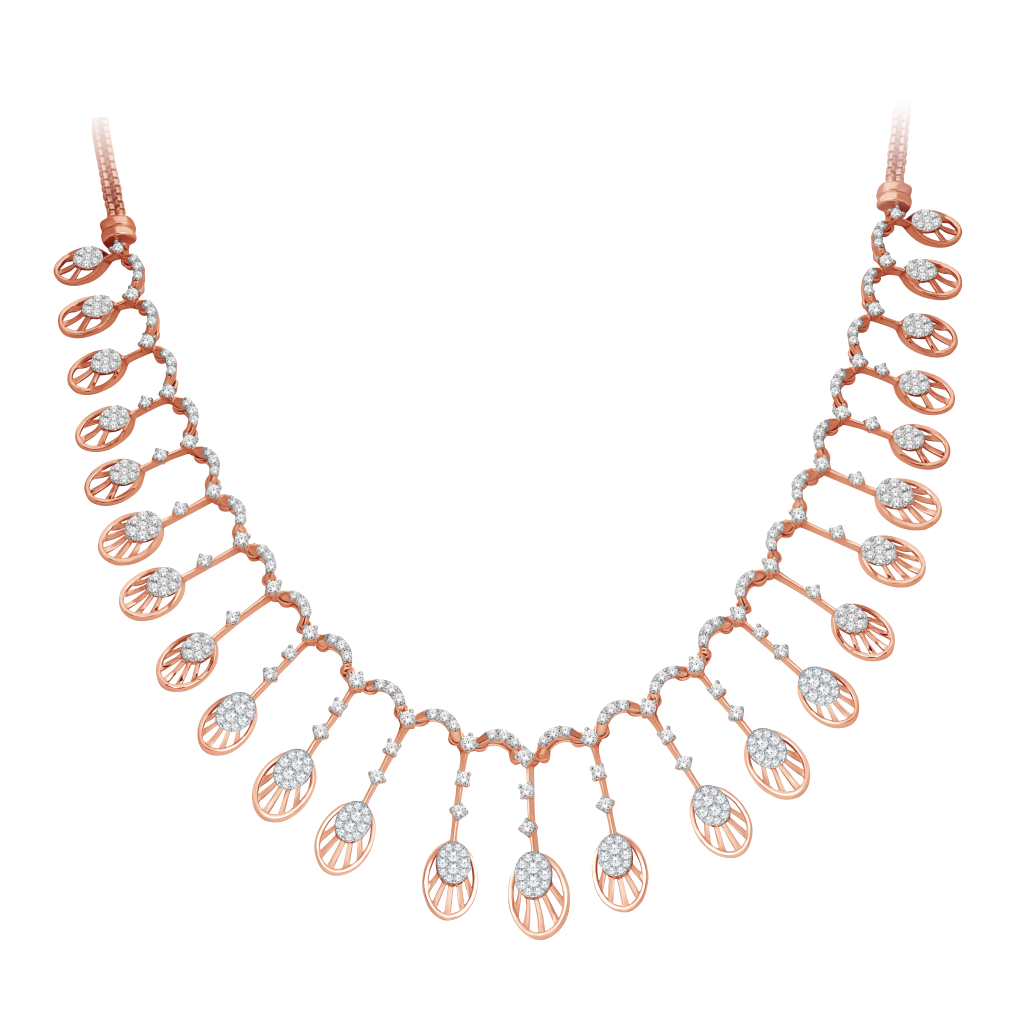 Elliptical Diamond Necklace - Shree Balaji Diamond