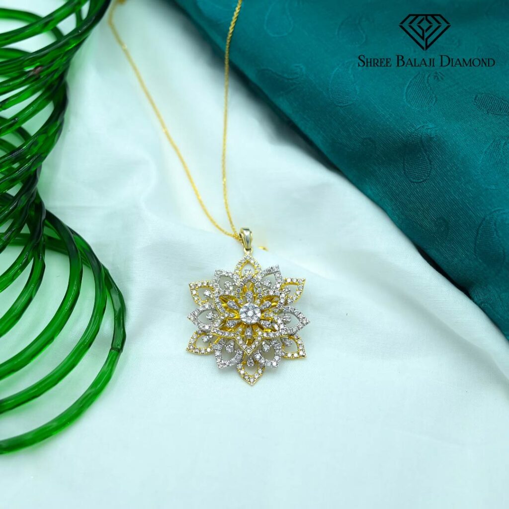 Lotus Diamond Pendant - Shree Balaji Diamond