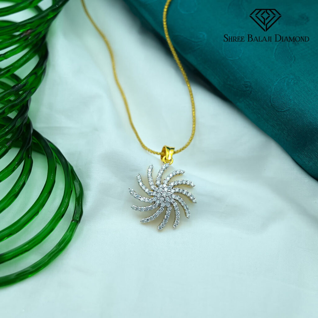 Spiral Diamond Pendant - Shree Balaji Diamond